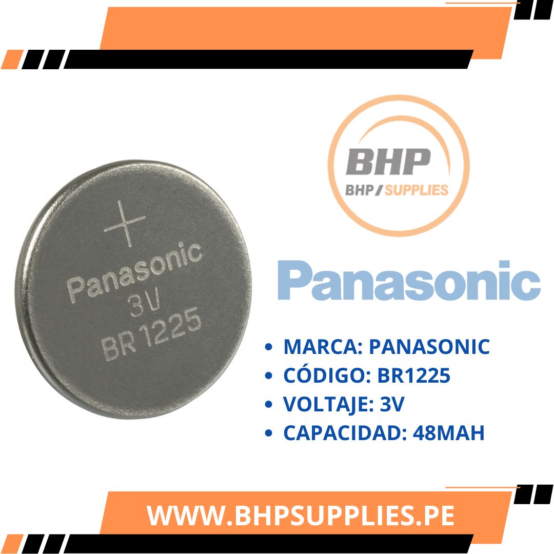 BR1225 BATERÍA LITHIUM PANASONIC 3V COIN 12.5MM | BHP Supplies