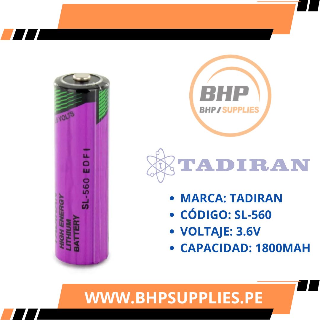 SL-560 BATERÍA LITHIUM TADIRAN THIONYL CHLORIDE 3.6V SIZE AA | BHP Supplies