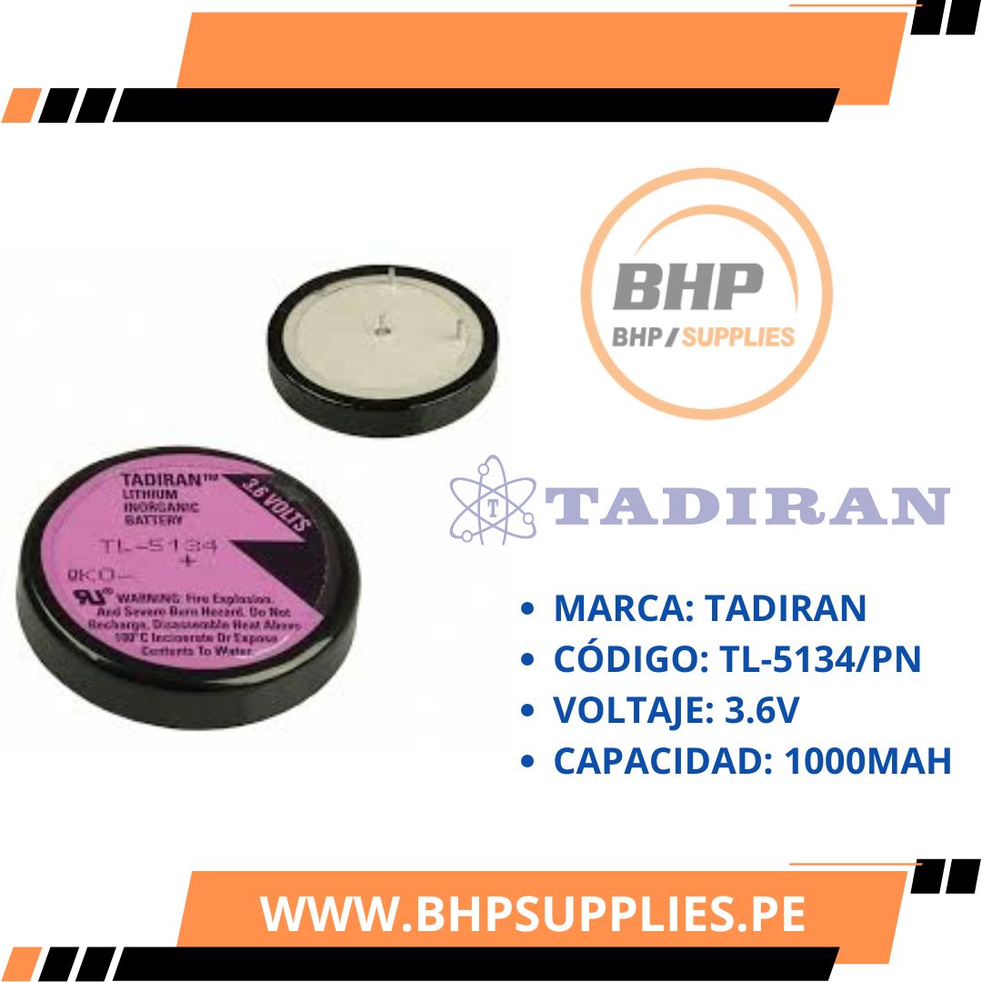TL-5134/P BATERÍA LITHIUM TADIRAN 3.6V 1/10D 1000MAH | BHP Supplies