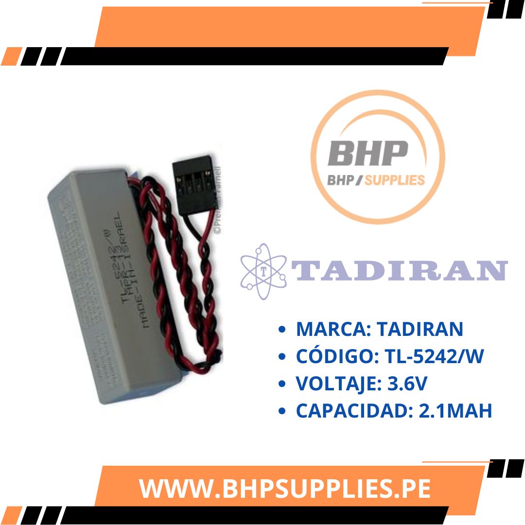 TL-5242/W BATERÍA LITHIUM TADIRAN 3.6V - 2.1AH PACK W/LEAD | BHP Supplies