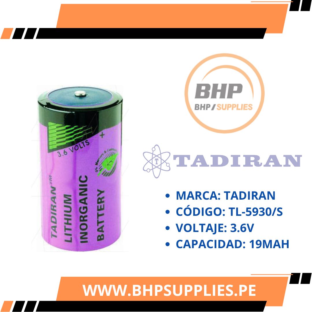 TL-5930/S BATERÍA LITHIUM TADIRAN NON-RECHARGEABLE 3.6V SIZE D, BUTTON ...
